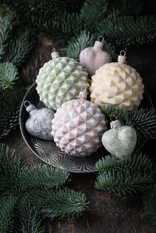 Vintage Retro Christmas Tree Toy Stock Image - Image of happy, garland ...