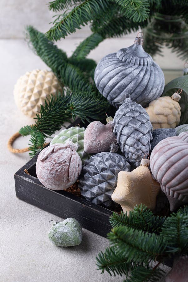 Vintage Retro Christmas Tree Toy Stock Photo - Image of pine, bauble ...