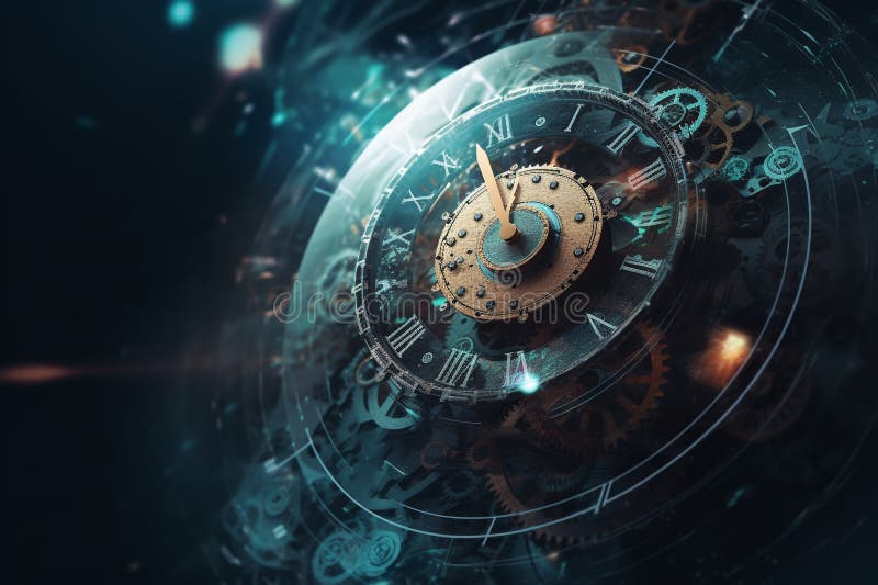 Vintage Retro Clock and Watch Mechanisms.abstract Background. Ai ...