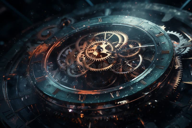 Vintage Retro Clock and Watch Mechanisms.abstract Background. Ai ...
