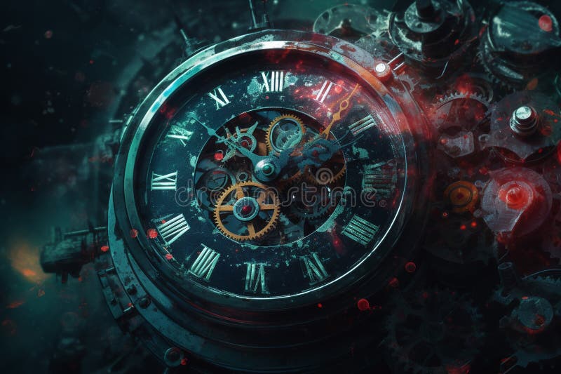 Vintage Retro Clock and Watch Mechanisms.abstract Background. Ai ...