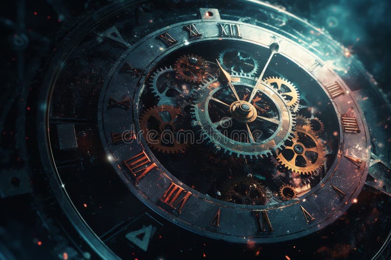 Vintage Retro Clock and Watch Mechanisms.abstract Background. Ai ...