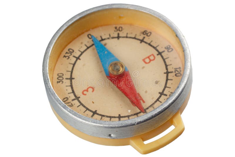 Vintage Retro Compass on White Stock Image - Image of grunge, brass ...