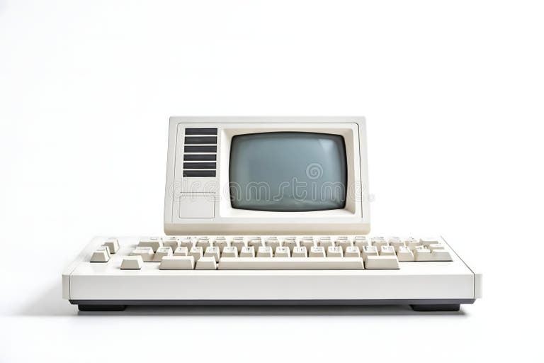 Vintage Retro Computer, 80s Technology, Classic Desktop PC Stock ...