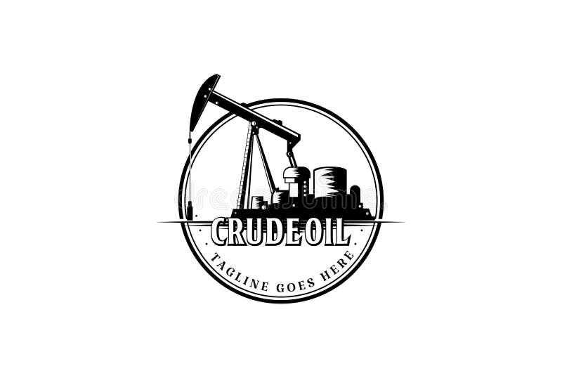 Vintage Retro Crude Oil Mining Pump Machine Logo Design Stock Vector ...