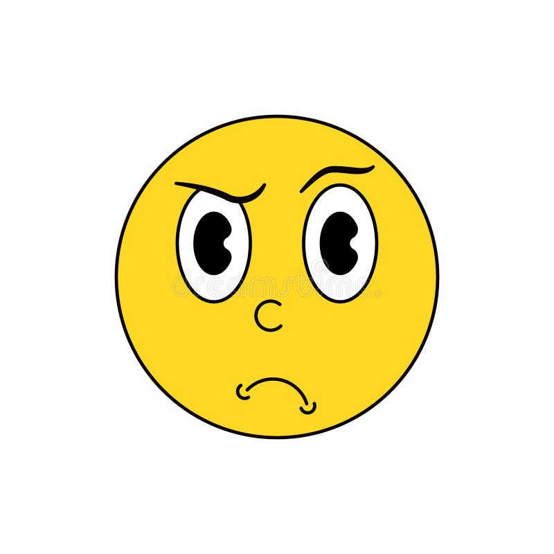Vintage Retro Disapproval Emoticon. Emoji Smiley Vector Icon Stock ...