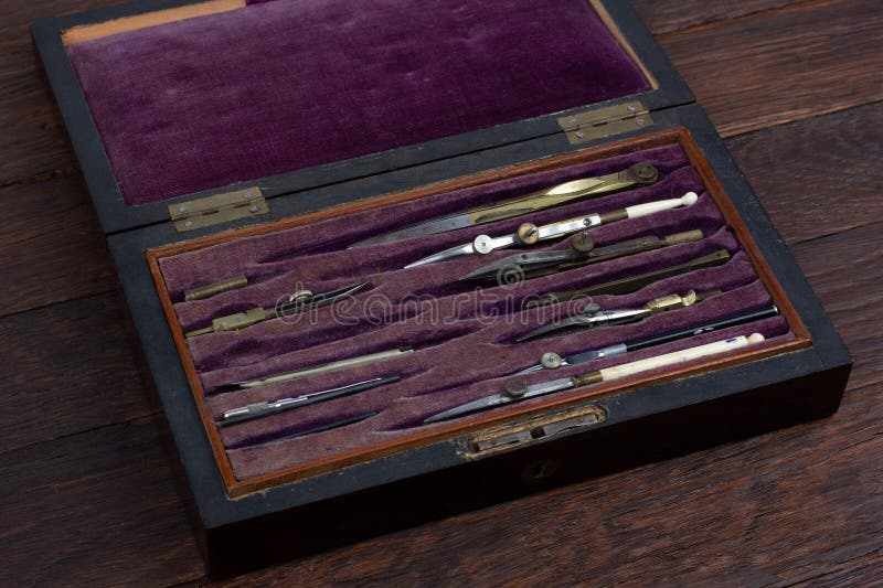 Vintage Retro Drawing Tools Set Stock Image - Image of tools ...