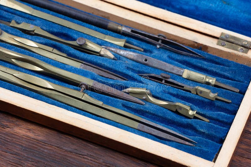 Vintage Retro Drawing Tools Set Stock Image - Image of drafting, sheet ...