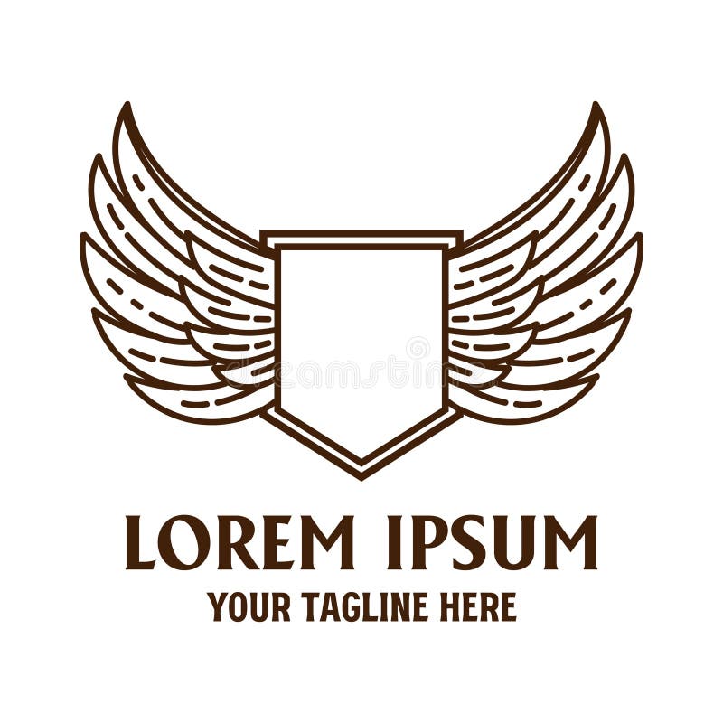 Plain Shield Logo With Wings