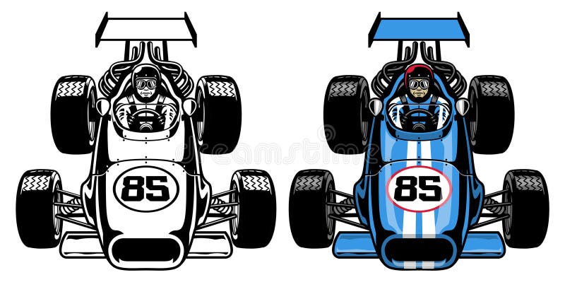 Vintage Retro Formula Race Car Stock Vector - Illustration of drag ...