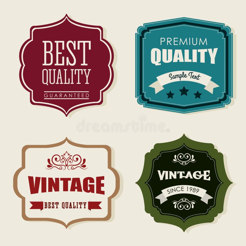 Vintage and Retro Label Design. Stock Vector - Illustration of element ...