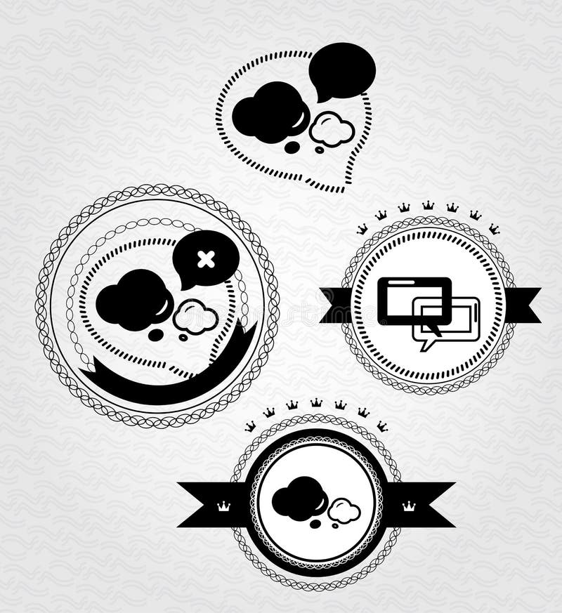 Vintage Retro Labels: Speech Bubbles Stock Vector - Illustration of ...