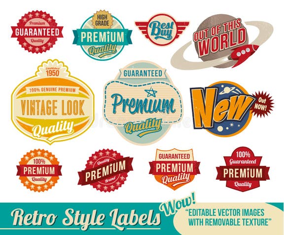 Vintage Retro Labels and Tags Stock Vector - Illustration of commerce ...