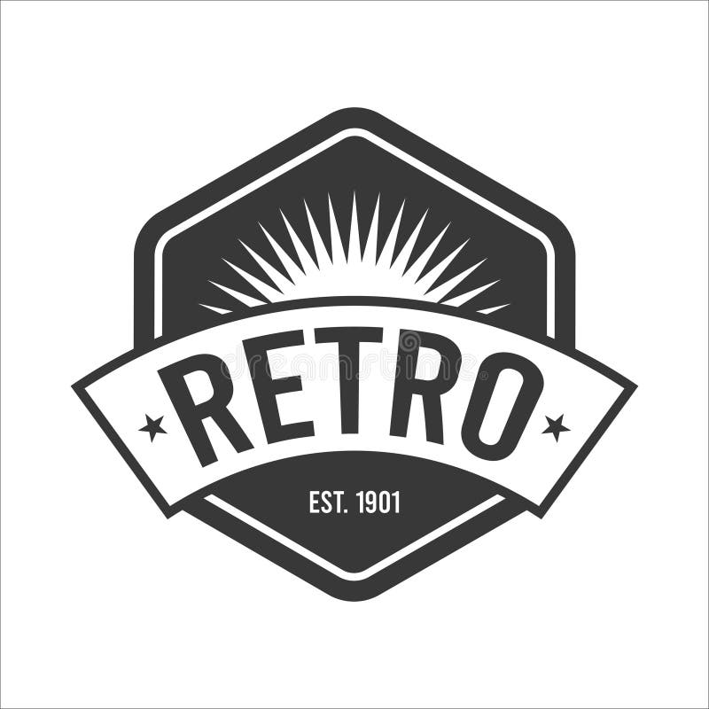 Vintage Retro Logo Design Template. Vintage Logo in Monocrome Isolated ...