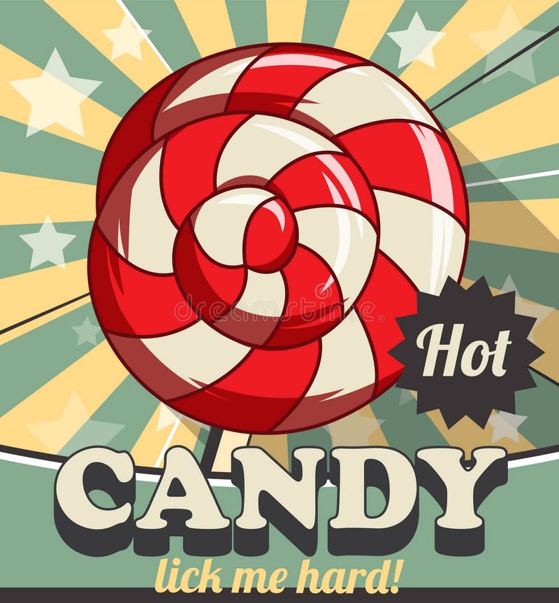 Vintage Poster Design For Candy Shop Stock Vector - Illustration of ...