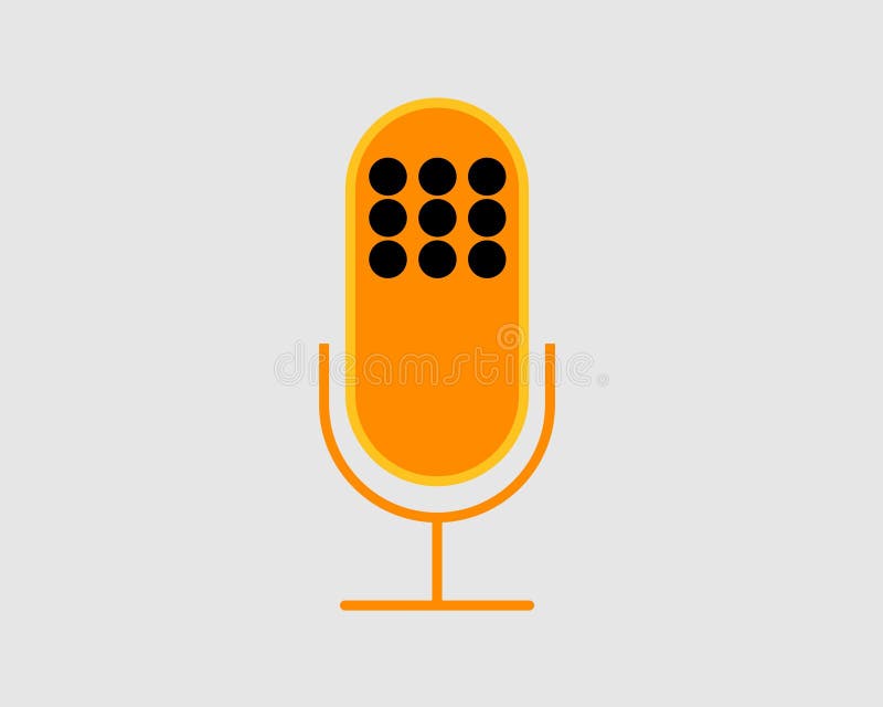 Vintage Retro Microphone Minimalist Icon Stock Vector - Illustration of ...