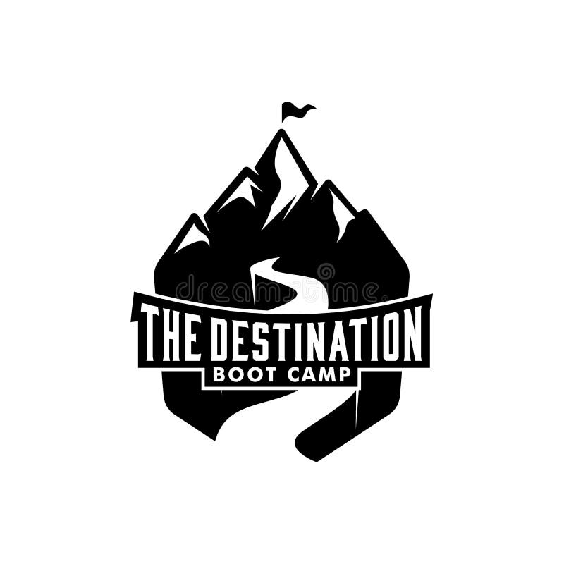 Vintage Retro Mountain Adventure Path Emblem Vector Illustration Stock ...