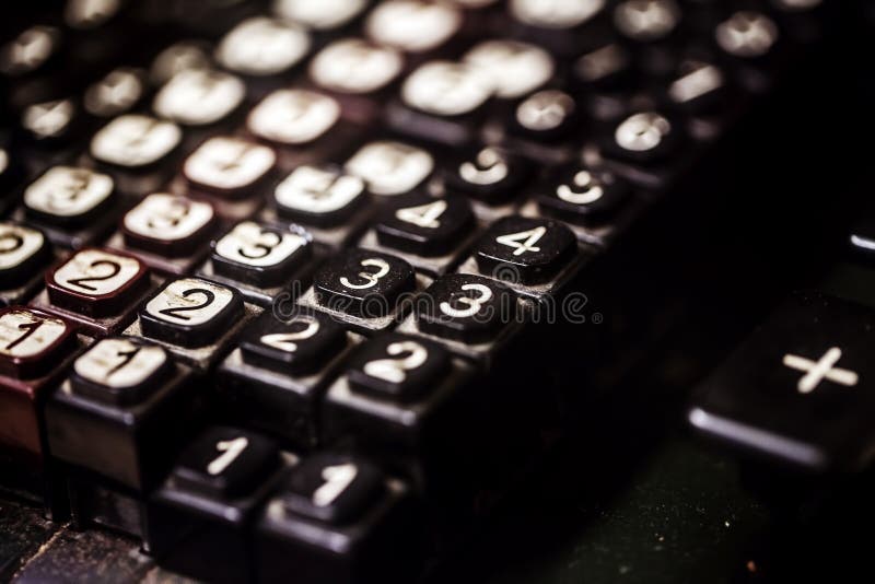 Vintage Retro Old Calculator Stock Photo - Image of math, addition ...