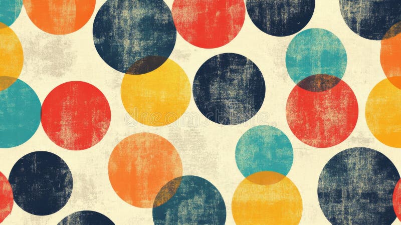 Vintage Retro Pattern with Colorful Circular Shapes for Creative ...