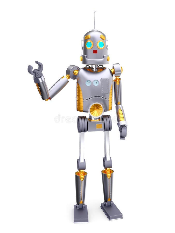 Vintage retro robot stock illustration. Illustration of hello - 107244000