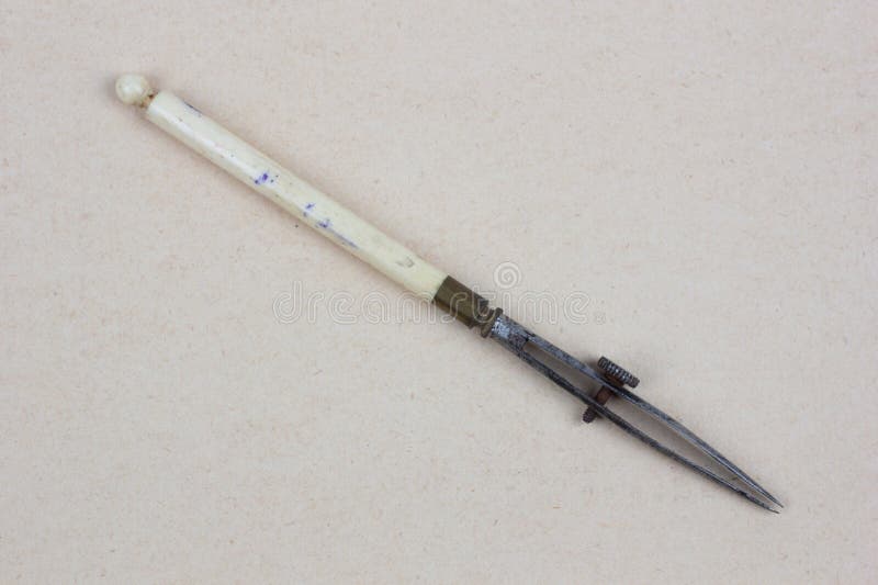 Vintage Retro Ruling Pen on Paper Stock Image - Image of tools ...