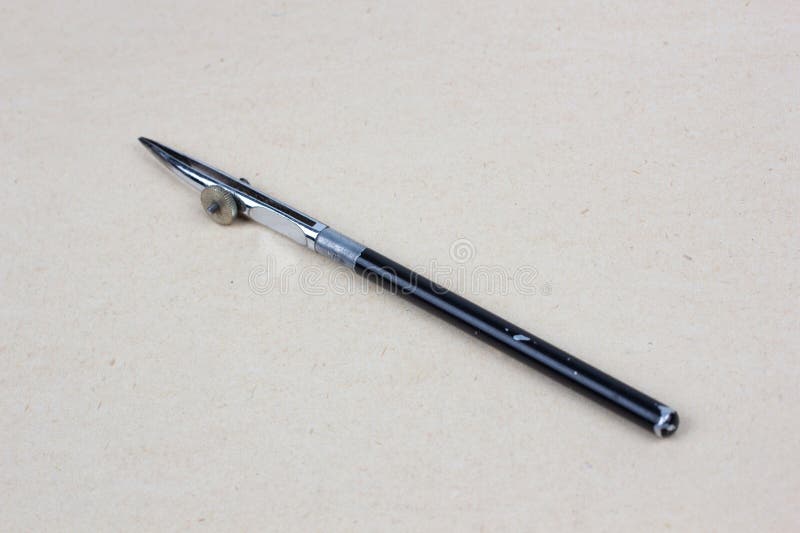 Vintage Retro Ruling Pen on Paper Stock Illustration - Illustration of ...