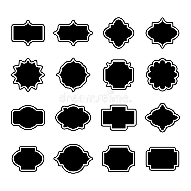 Vintage Retro Simple Labels Set. Vector Silhouette Stock Vector ...