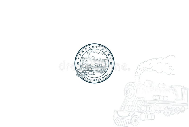 Vintage Retro Steam Train Locomotive Logo Design Vector Stock Vector ...