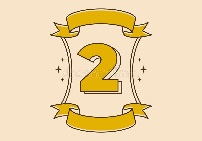 Vintage Retro Style Frame with Number Two on it Stock Vector ...