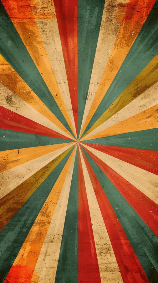 Vintage Retro Sunburst Background with Grunge Texture, Multicolored ...