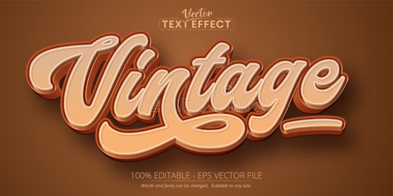 Vintage, Retro Text Effect, 70s and 80s Editable Text Style Stock ...