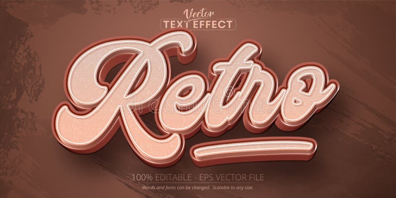 Vintage, Retro Text Effect, 70s and 80s Editable Text Style Stock ...