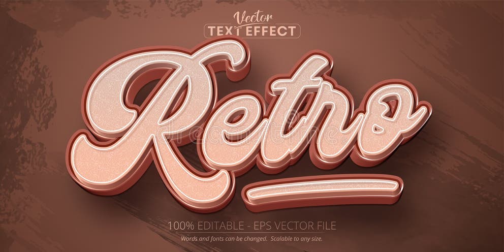 Vintage, Retro Text Effect, 70s and 80s Editable Text Style Stock Vector - Illustration of 1950s ...