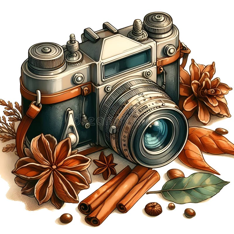 Vintage Retro Watercolor Bundle Stock Illustration - Illustration of ...