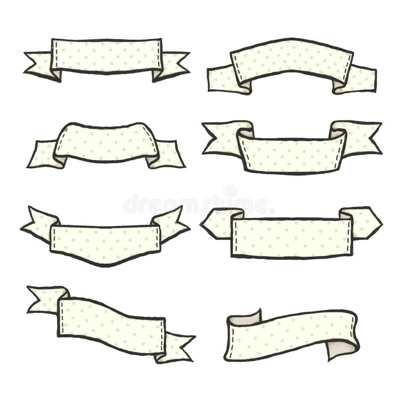 Vintage Ribbon Banner Set ,illustration. Stock Illustration ...