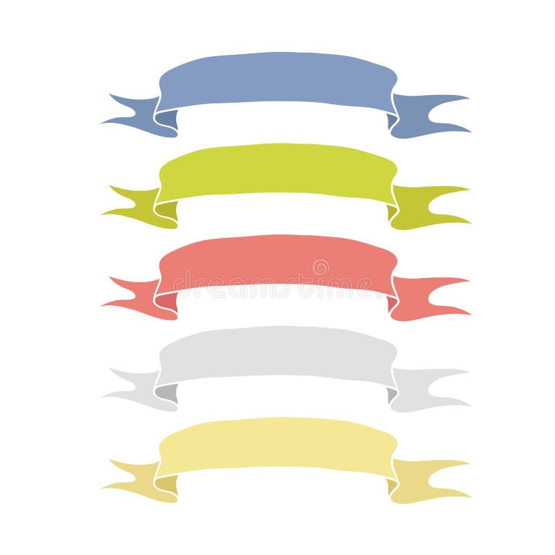 Color Ribbon Banners Vector Collection Stock Vector - Illustration of ...