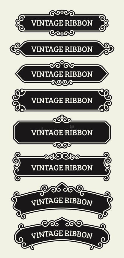 Vintage Ribbon Banner Template for Title, Certificate, and Text Stock ...
