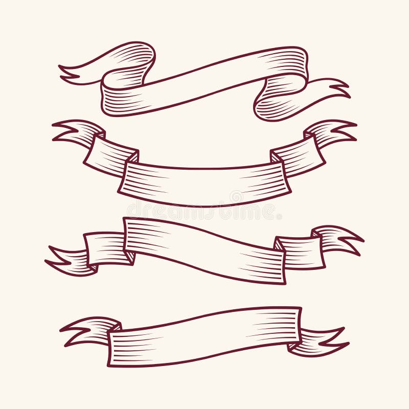 Vintage Ribbon Banners or Labels Vector Collection Stock Vector ...