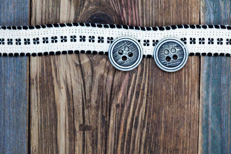 Vintage Ribbon with Embroidered Pattern and Ancient Classical Bu Stock ...