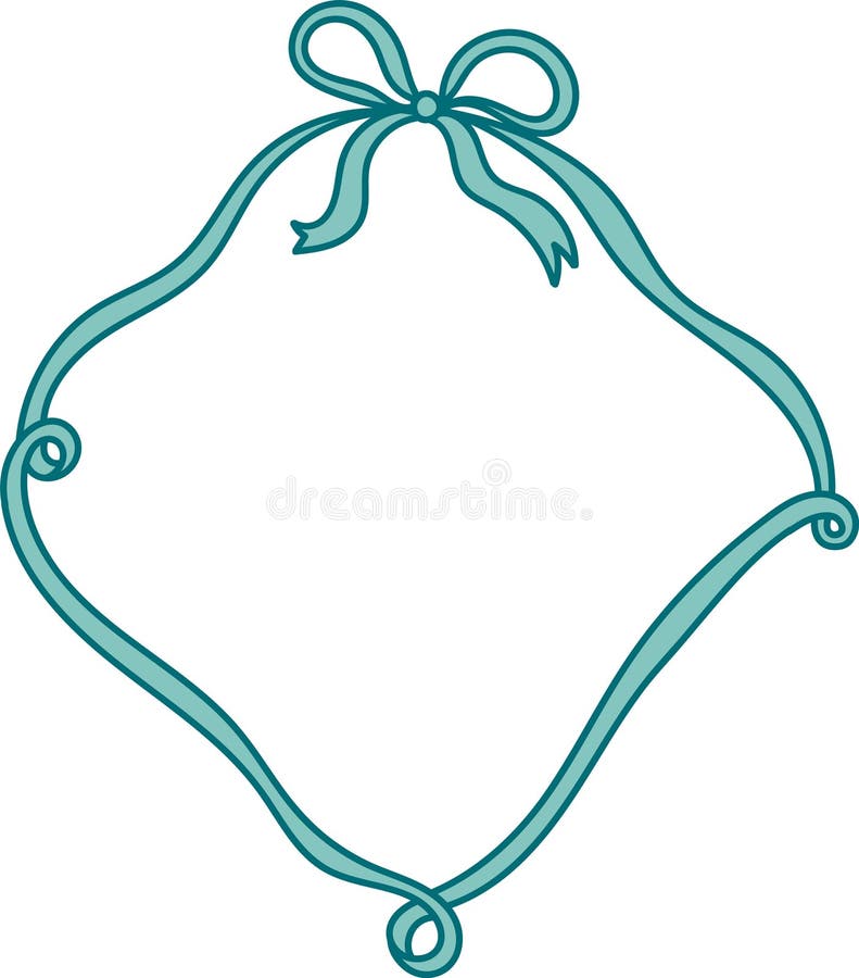 Vintage Ribbon Frame with Bow Stock Vector - Illustration of decorative ...