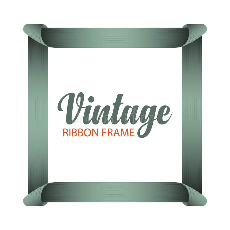 Vintage Ribbon Frame Vector Template Design Illustration Stock Vector ...