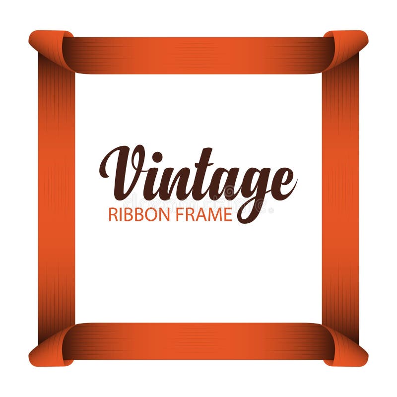 Vintage Ribbon Frame Vector Template Design Illustration Stock Vector ...