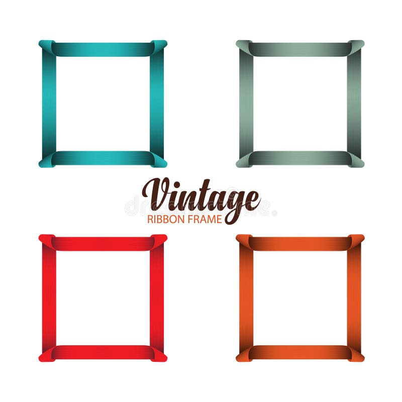 Vintage Ribbon Frame Vector Template Design Illustration Stock Vector ...