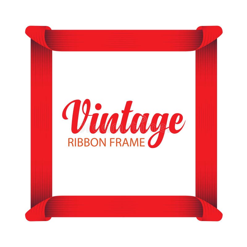 Vintage Ribbon Frame Vector Template Design Illustration Stock Vector ...