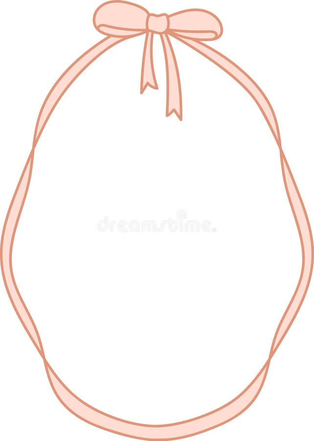 Vintage Ribbon Oval Frame with Bows Stock Vector - Illustration of ...