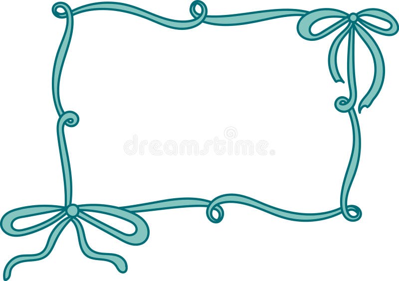 Vintage Ribbon Rectangle Frame with Bows Stock Vector - Illustration of ...