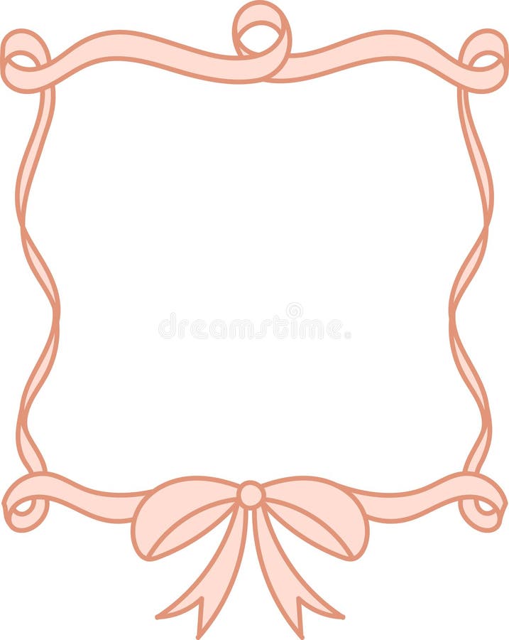 Vintage Ribbon Square Frame with Bow Stock Illustration - Illustration ...
