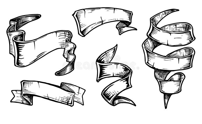 Vintage ribbon stock vector. Illustration of black, manuscript - 49383567