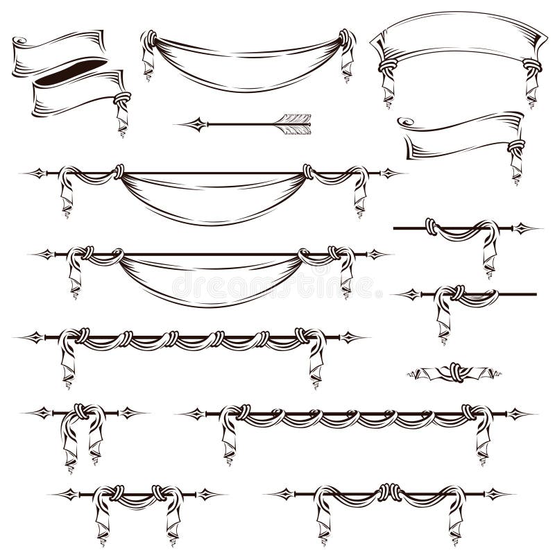 Vintage Ribbons and Arrows Set Stock Vector - Illustration of arrows ...