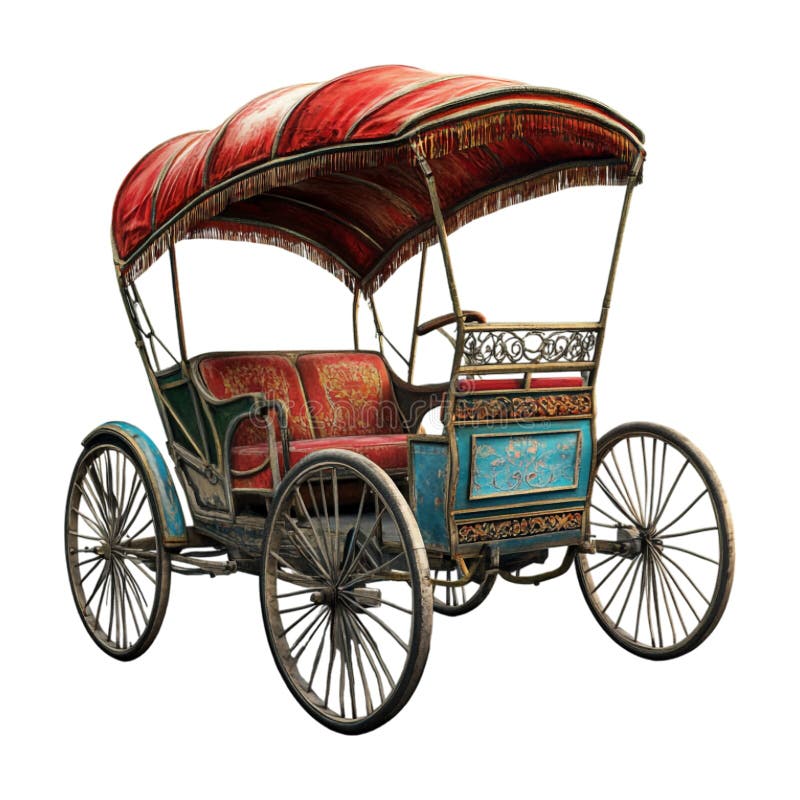 Vintage Rickshaw on Transparent Background - Ai Generated Stock ...